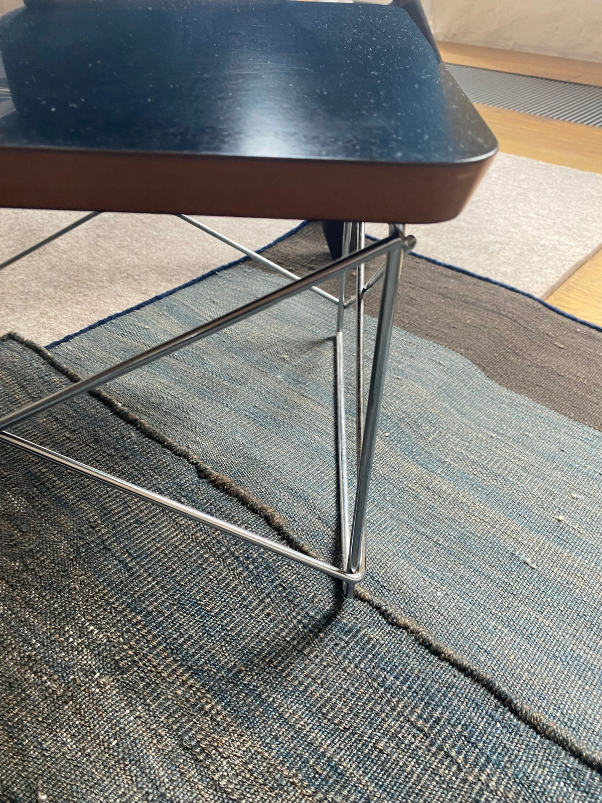 A Pair of Charles and Ray Eames Small Rectangular Side Table in Black ...