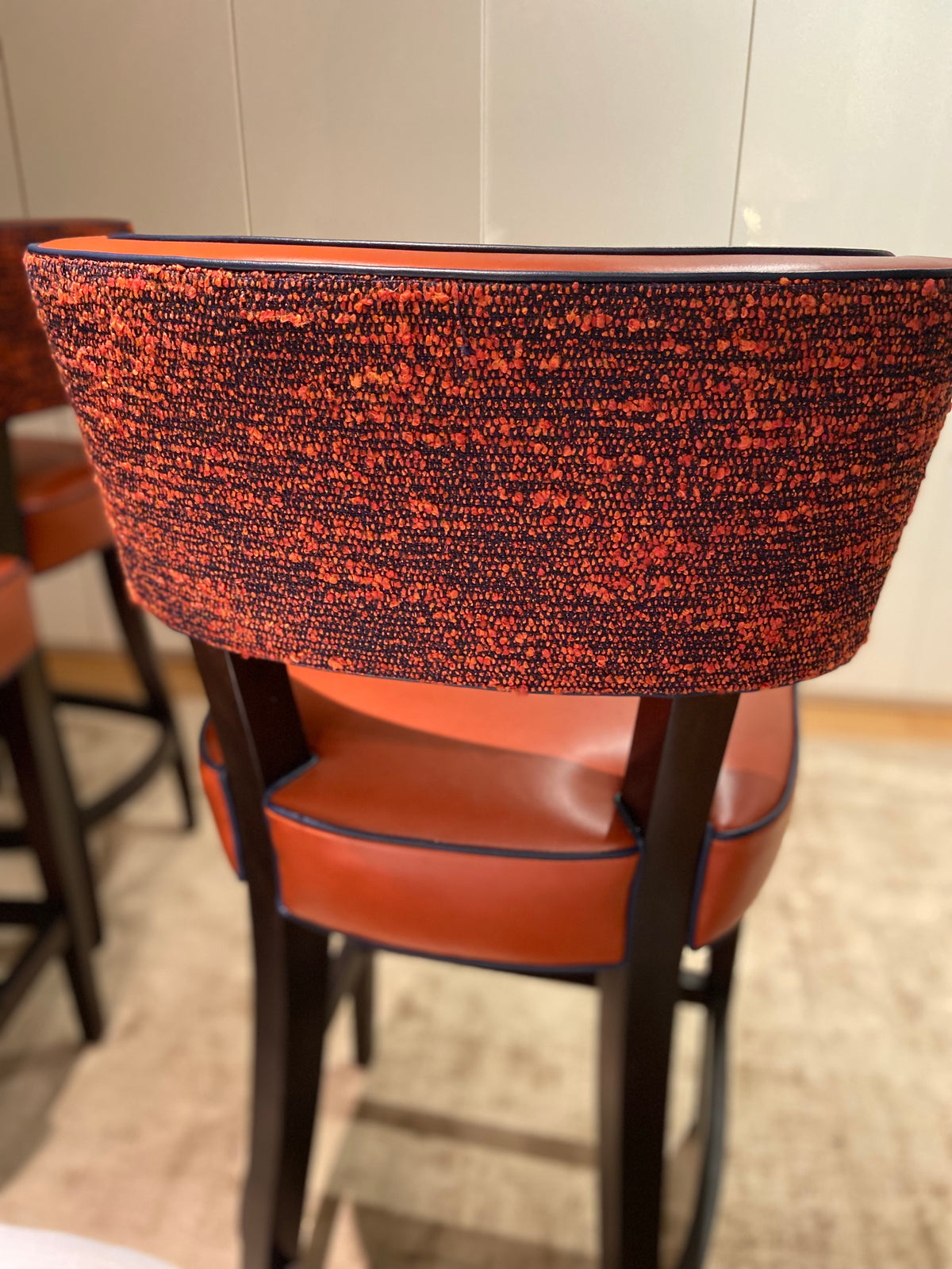 3 No. Katharine Pooley Burnt Orange Leather Bar Stools – LOT.co.uk