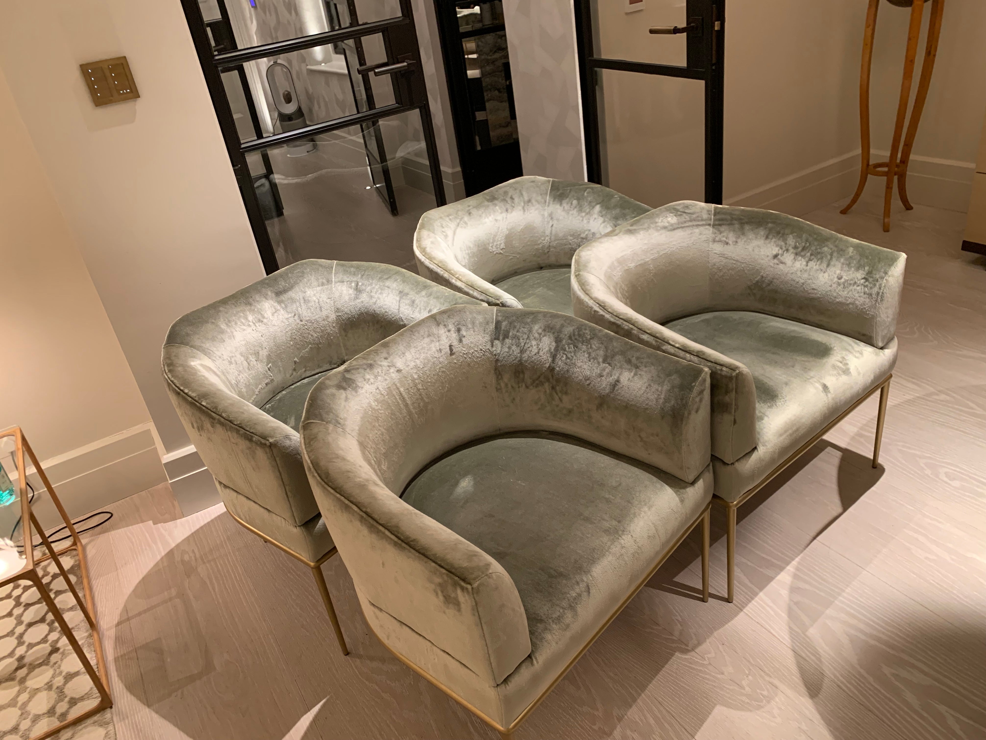 Donghia / Rubelli Clinton Arm Chairs x 4 – LOT.co.uk