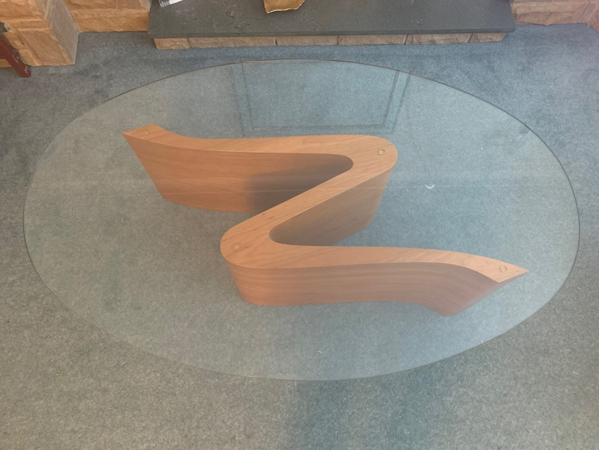 Serpent Cherry Wood & Glass Coffee Table – LOT.co.uk