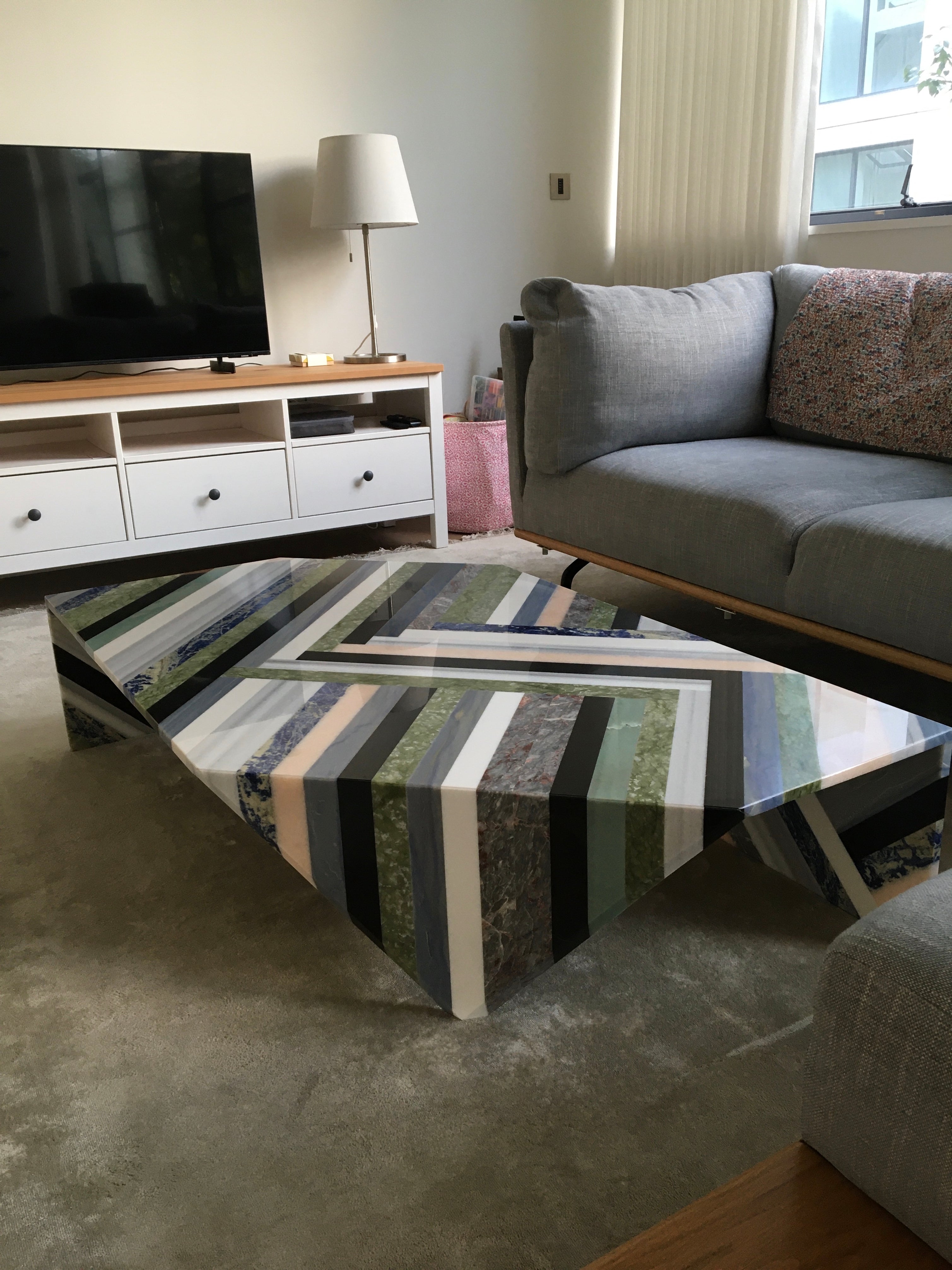 Budri Multicoloured Striped Coffee Table – LOT.co.uk