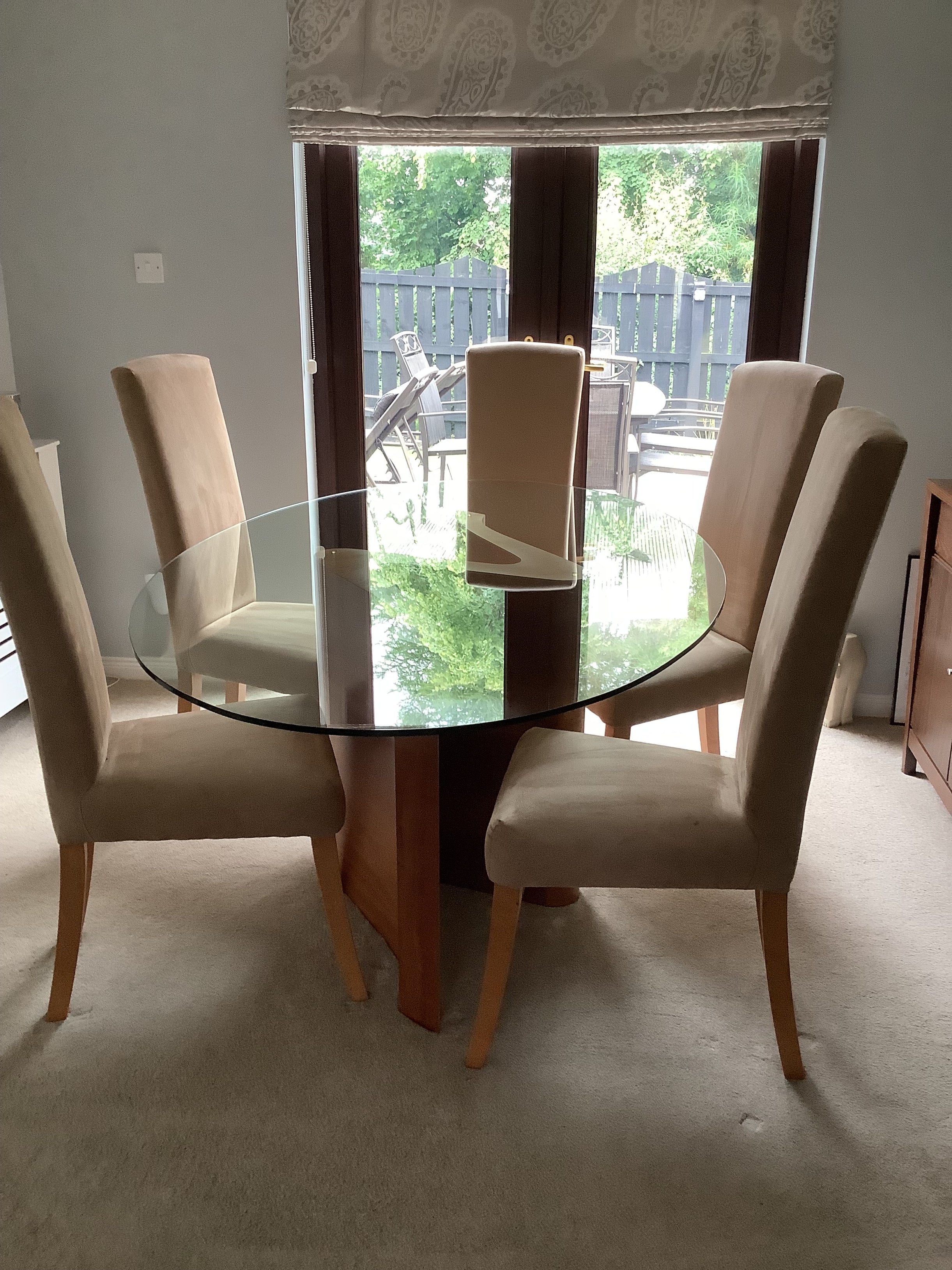 Tom Schneider Serpent Large Oval Glass Top Large Dining Table & 6 Chai ...